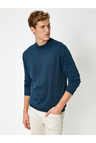 Koton Pamuklu Yarım Balıkçı Yaka Slim Triko Kazak