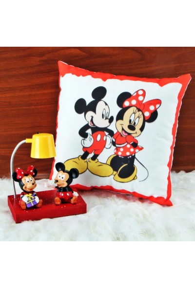 Hediyekanalı Mickey Mouse Minnie Mouse Işıklı Biblo Masa Gece Lambası Mickey Minnie Puf Yastık Hediye Seti Hediyekanalı Mickey Mouse Minnie Mouse Işıklı Biblo Masa Gece Lambası Mickey Minnie Puf Yastık Hediye Seti