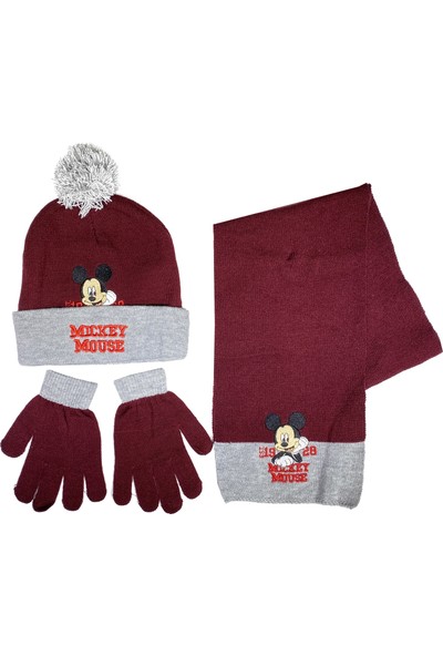 Disney Mickey Mouse Erkek Çocuk Atkı Bere Eldiven Takımı 3-8 Yaş Disney Mickey Mouse Erkek Çocuk Atkı Bere Eldiven Takımı 3-8 Yaş