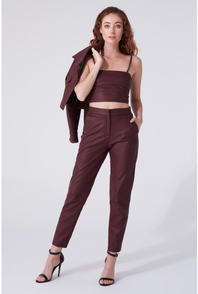 Berfuğ Kıran Deri Cigarette Pantolon