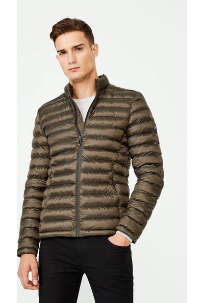 Avva Erkek Yeşil Dik Yaka Düz Mont E006000