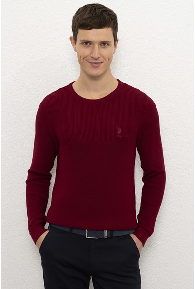 U.S. Polo Assn. Erkek Bordo Triko Kazak U.S. Polo Assn. Erkek Bordo Triko Kazak