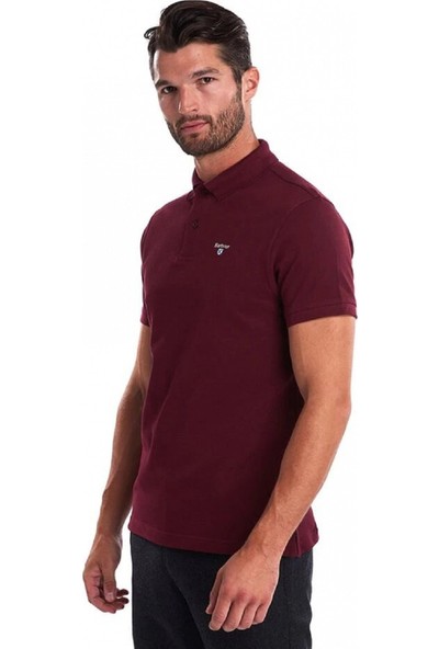 Barbour Tartan Pique Polo Shirt RE53 Ruby