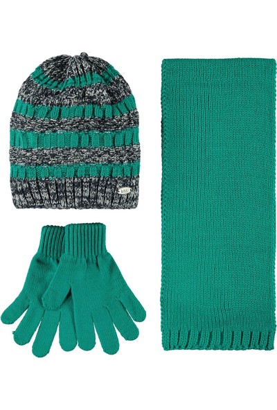 Kitti Erkek Çocuk Atkı Bere Eldiven Seti 9-15 Yaş Mint Yeşili
