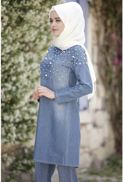 Piennar Incili Kot Ikili Takım Tesettür Elbise