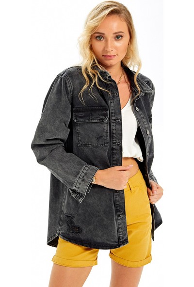 Deni̇maj Alicia Denim Ceket Antrasit S