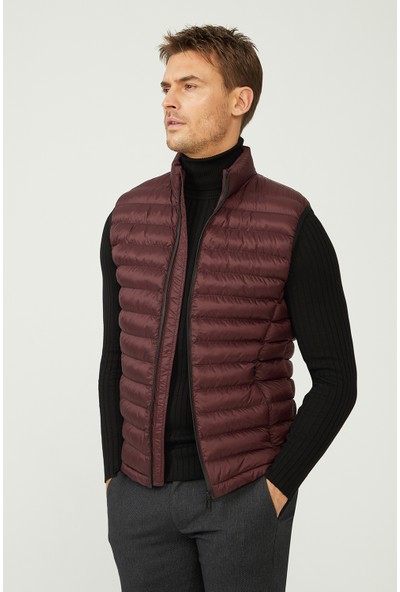 Avva Erkek Bordo Dik Yaka Yelek E006500