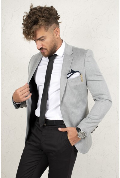 Deepsea Gri Erkek Yeni Sezon Slim Fit Tek Düğmeli Poliviscon Blazer Ceket 2002222 56 Deepsea Gri Erkek Yeni Sezon Slim Fit Tek Düğmeli Poliviscon Blazer Ceket 2002222 56