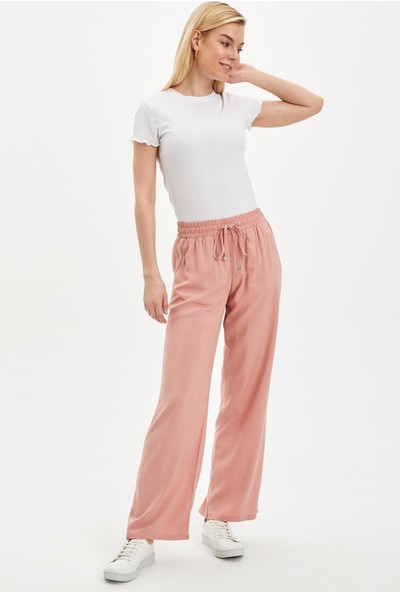 Defacto Bağcıklı Beli Relax Fit Geniş Paça Palazzo Pantolon N5396AZ20SM