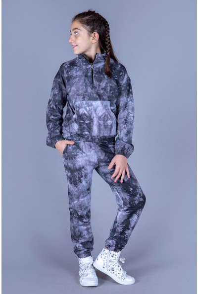 Toontoy Kız Çocuk Batik Desenli Eşofman Takım