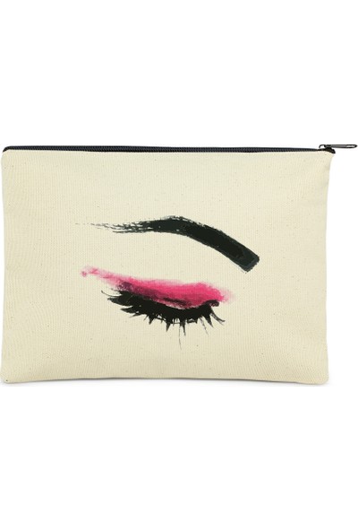 Çınar Bez Çanta Kırmızı Göz Baskılı Clutch Bez Çanta | (25X17) Çınar Bez Çanta Kırmızı Göz Baskılı Clutch Bez Çanta | (25X17)