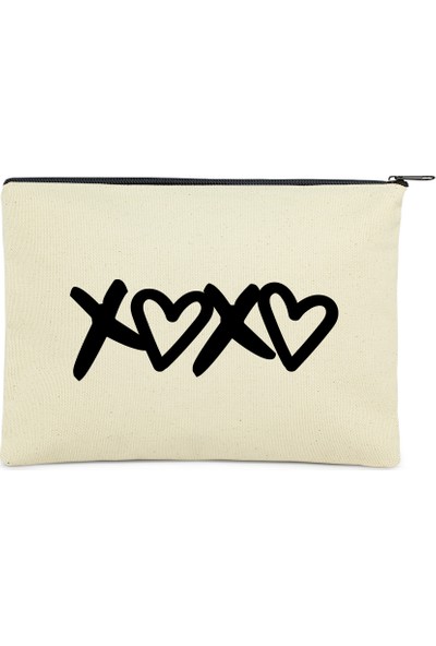 Çınar Bez Çanta Xoxo Kalp Baskılı Clutch Bez Çanta | (25X17) Çınar Bez Çanta Xoxo Kalp Baskılı Clutch Bez Çanta | (25X17)