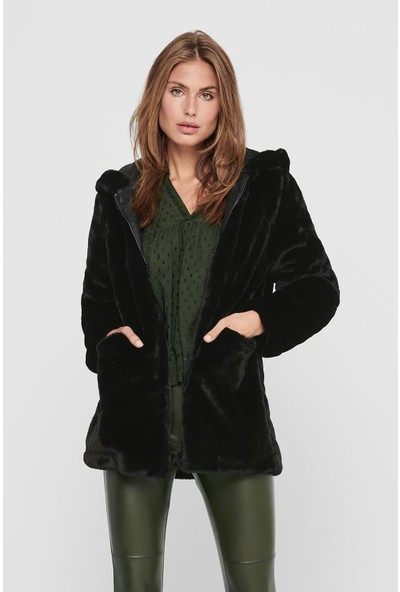 Only Onlmalou Kapüşonlu Suni Kürk Ceket Kadın 15205622