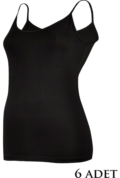 Yıldız Kadın 6'lı Paket Likralı İp Askılı Atlet Yıldız Kadın 6'lı Paket Likralı İp Askılı Atlet