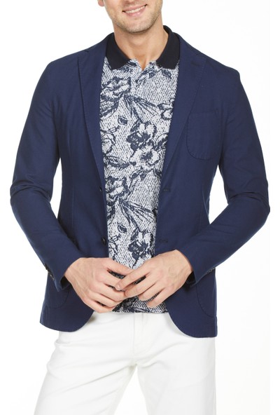 Bisse Erkek Lacivert Slim Fit Ceket