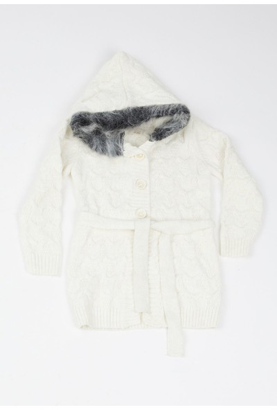 Epaavm Kapşonlu Düğmeli Triko Hırka