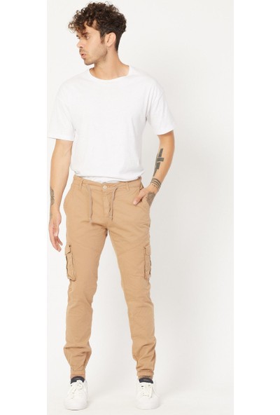 Epaavm Kargo Cepli Camel Keten Pantolon Epaavm Kargo Cepli Camel Keten Pantolon