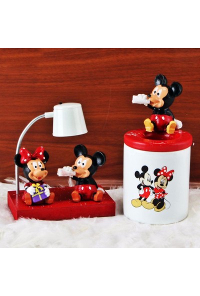 Mickey Mouse Minnie Mouse Işıklı Biblo Masa Gece Lambası Mickey Biblolu Kalemlik Hediye Seti Mickey Mouse Minnie Mouse Işıklı Biblo Masa Gece Lambası Mickey Biblolu Kalemlik Hediye Seti