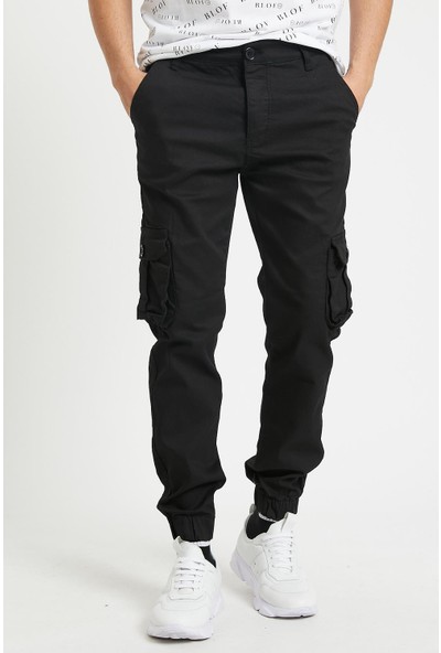 Serseri Jeans Siyah Renk Likralı Slim Fit Körüklü Cep Kargo Pantolon Serseri Jeans Siyah Renk Likralı Slim Fit Körüklü Cep Kargo Pantolon