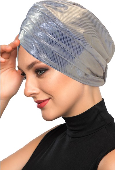 Fidan Bone Fidan Üç Bantlı Noktalı Beyaz-Altın Hazır Bone