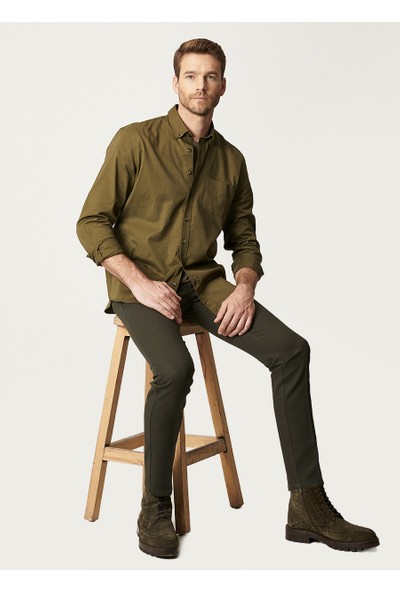 Altınyıldız Classics Slim Fit Dar Kesim Armürlü Yan Cep Casual Pantolon