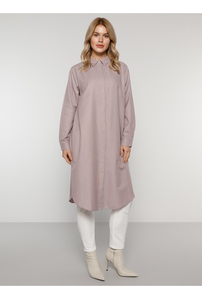 Alia Gizli Düğmeli Tunik Toz Lila