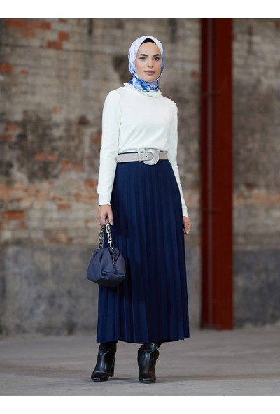 Refka Piliseli Etek Lacivert Refka Piliseli Etek Lacivert