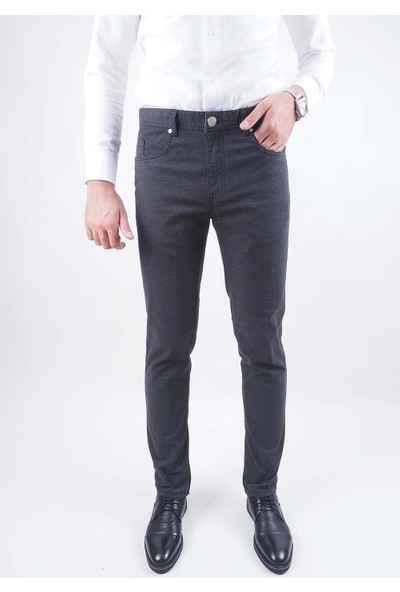 Perpant Üst Cep Regular Erkek Pantolon Siyah 54