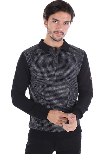 Diandor Polo Yaka Erkek Triko Sweat Siyah/black 2025105 Diandor Polo Yaka Erkek Triko Sweat Siyah/black 2025105
