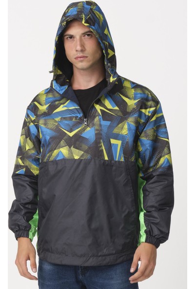 Electra Desenli Kapusonlu Yagmurluk