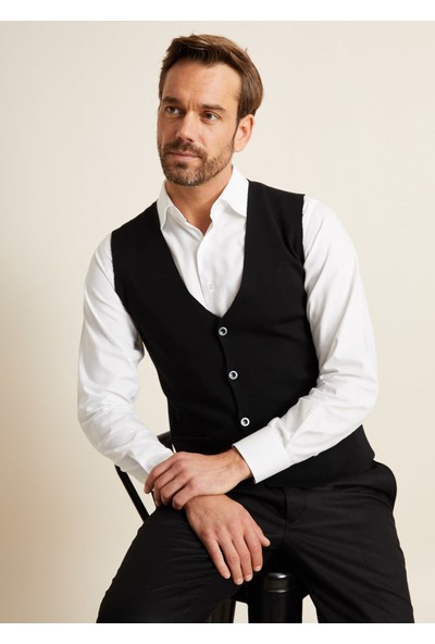 Bisse Regular Fit Cepli Triko Yelek