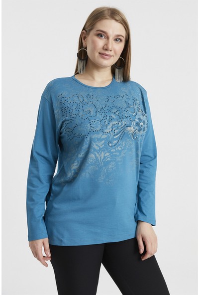 Accort 2040-Kadın B.b Sedef Penye Bluz - Turkuaz XXXL Accort 2040-Kadın B.b Sedef Penye Bluz - Turkuaz XXXL