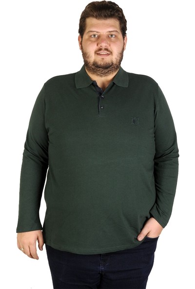 Modexl Büyük Beden Erkek Sweatshirt Polo Klasik Nakışlı 19442 Nefti 10XL Modexl Büyük Beden Erkek Sweatshirt Polo Klasik Nakışlı 19442 Nefti 10XL
