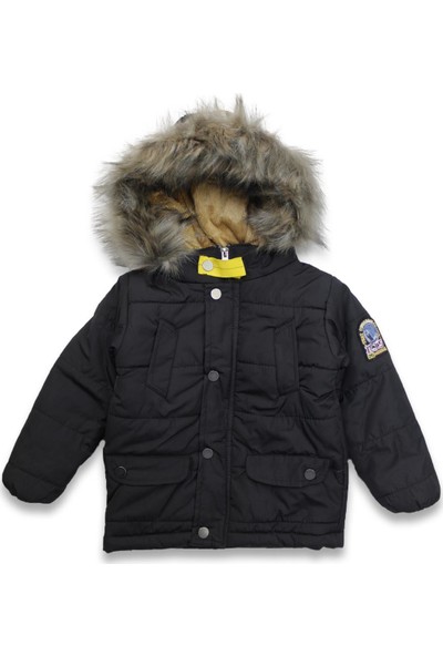 Enza Moda Siyah Kürklü Erkek Çocuk Mont ve Kaban
