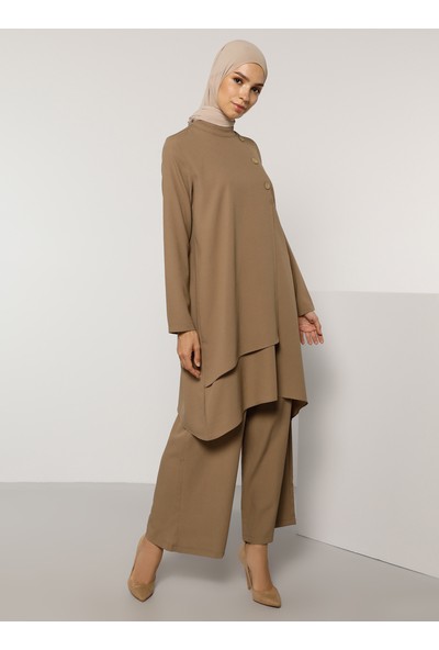 Tavin Tunik Pantolon İkili Takım Koyu Vizon Tavin Tunik Pantolon İkili Takım Koyu Vizon