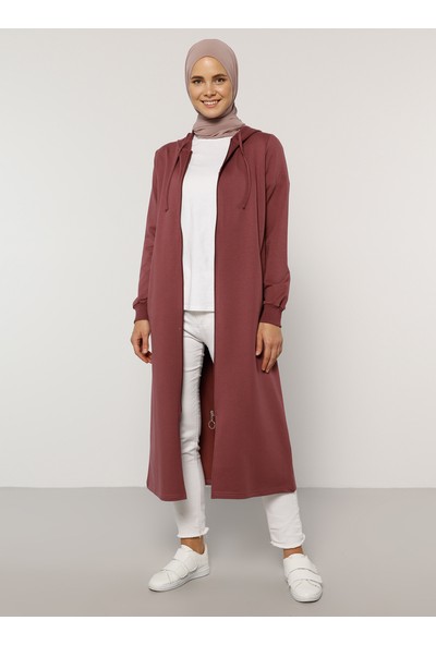 Everyday Basic Fermuarlı Spor Kap Mürdüm