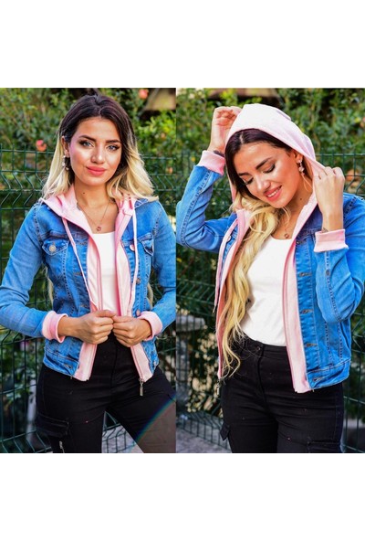 Egs Kadın Kapşonlu Kot Ceket 18587