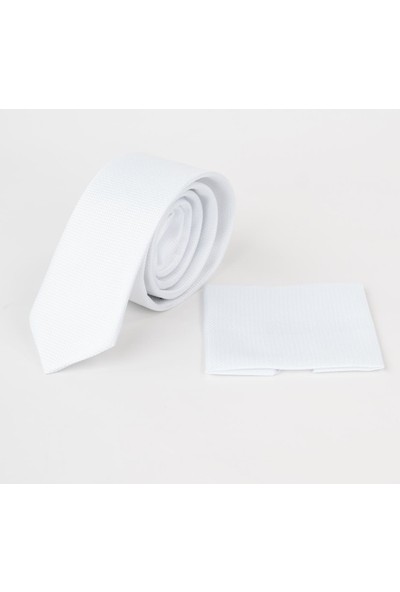Apartro Dokulu Ince Düz Erkek Kravat