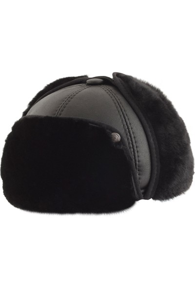 Taretti Rus Pilot Model Hakiki Deri Şapka