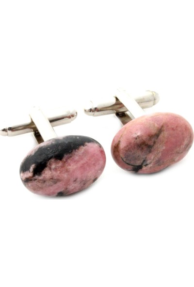 Blora Pembe Siyah Taş Kol Düğmesi