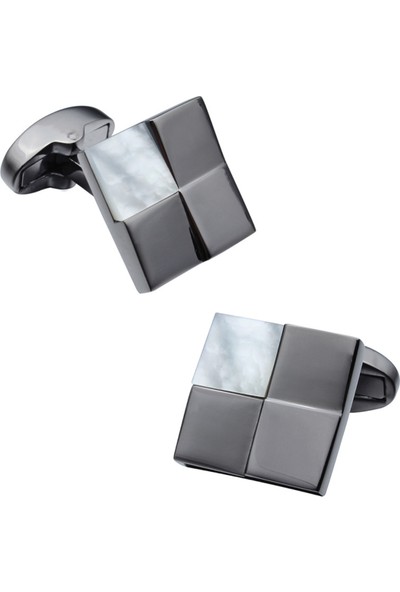 Aziz Kalem Sedefli Kara Kol Düğmesi