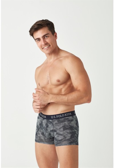 U.S. Polo Assn. Erkek Lacivert - Baskılı - Bordo 3 Lü Boxer M U.S. Polo Assn. Erkek Lacivert - Baskılı - Bordo 3 Lü Boxer M