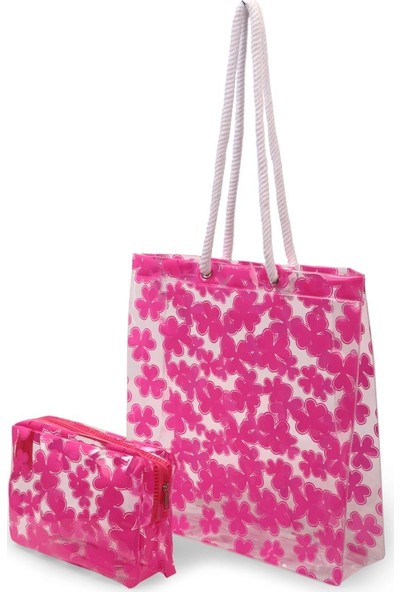 Dreamtify Plaj Çantası Seti Baskılı Pembe