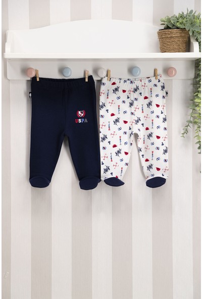 U.s. Polo Assn Lisanslı Lacivert Krem Bebek 2'li Eşofman Altı U.s. Polo Assn Lisanslı Lacivert Krem Bebek 2'li Eşofman Altı