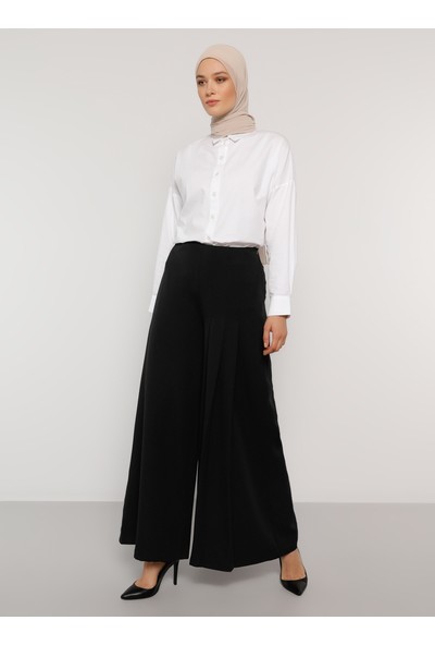 Refka Düz Renk Pantolon Etek Siyah