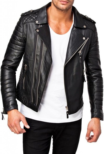 Laverapelle Erkek Siyah Deri Ceket (1501073)