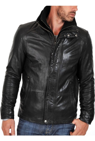 Laverapelle Erkek Siyah Deri Ceket (1501105)