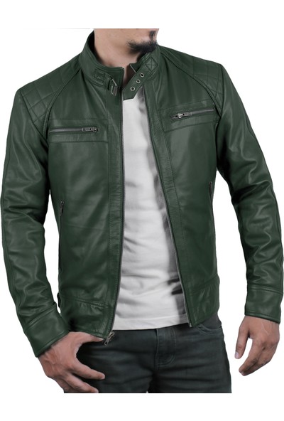 Laverapelle Erkek Yeşil Deri Ceket (1501344)