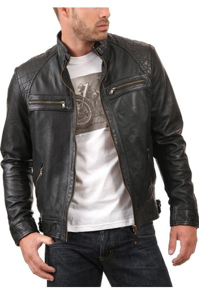 Laverapelle Erkek Siyah Deri Ceket (1501344)
