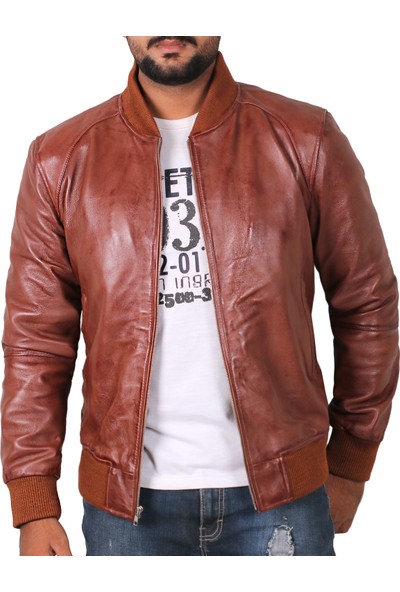Laverapelle Erkek Vax Kahverengi Deri Ceket (1501361)